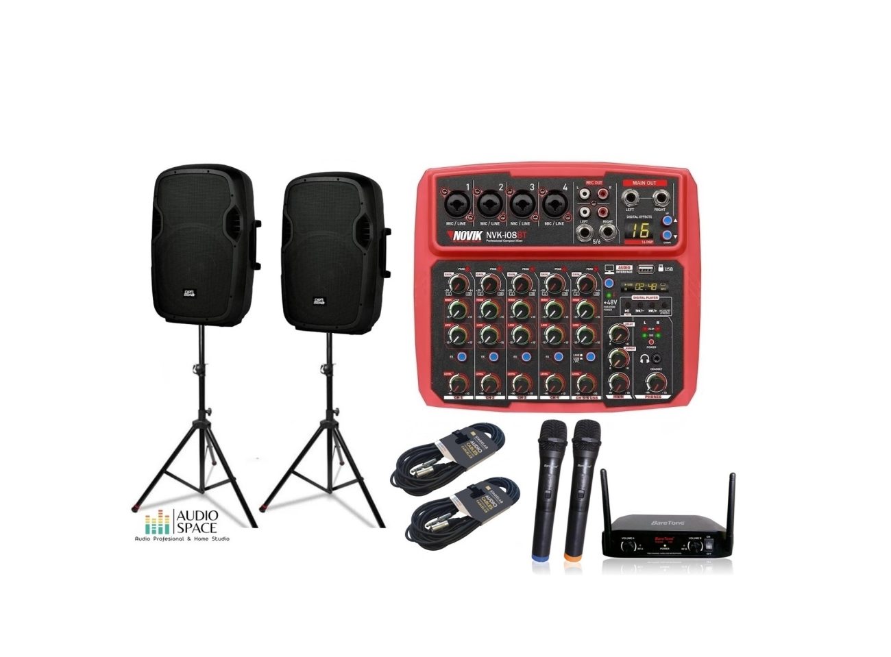 Pack Probass Set amplificacion + Microfono inalambrico Doble+ Mixer 6 ...
